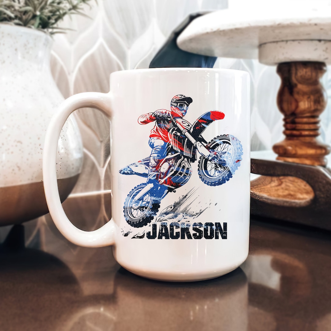 Personalized Motocross Mug, Dirt Bike Coffee Mug, Custom Name Coffee ...