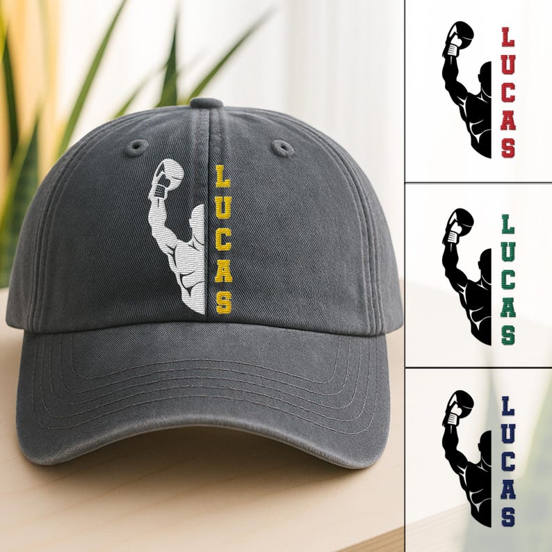 Personalized Boxing Embroidered Cap, Motivational Boxing Embroidered ...