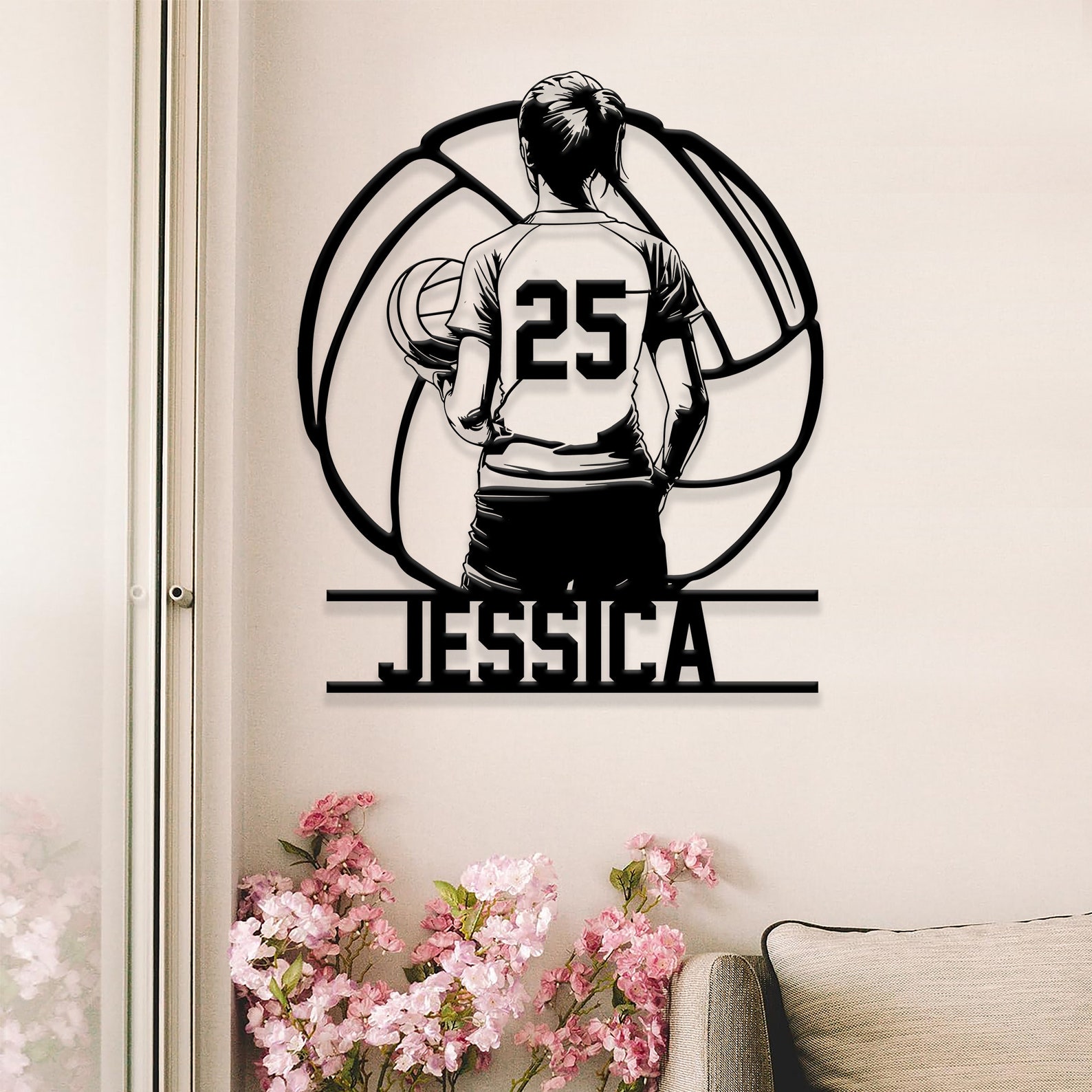 Personalized Volleyball Metal Sign, Volleyball Sign, Custom Name Number ...