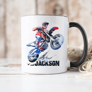 Personalized Motocross Mug, Dirt Bike Coffee Mug, Custom Name Coffee ...