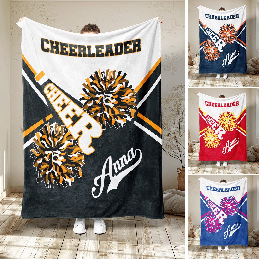 Personalized Cheerleading Blanket, Custom Name Soft Cozy Sherpa Fleece ...