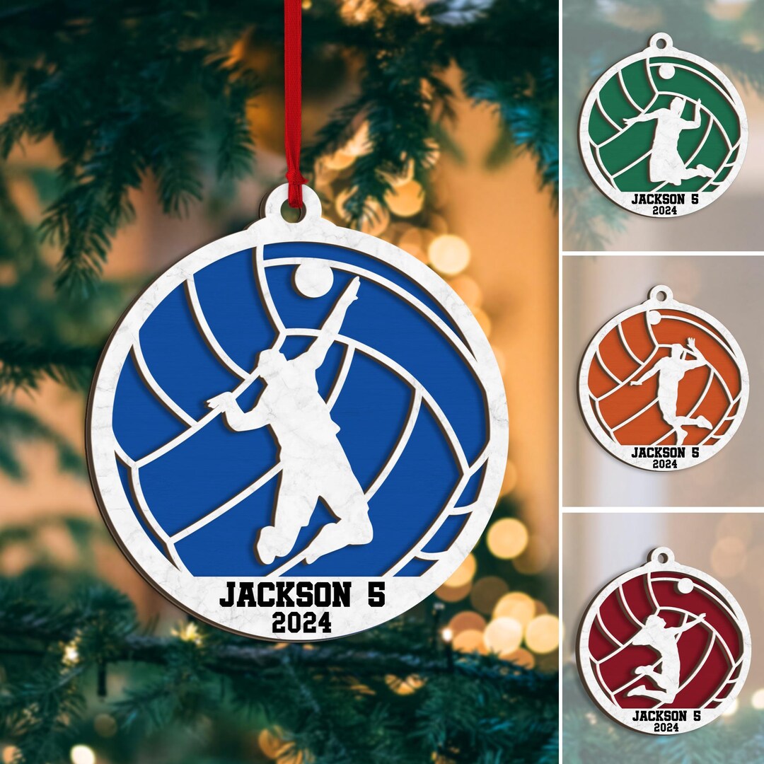 Personalized Volleyball Layered Wood Ornament, Custom Volleyball ...