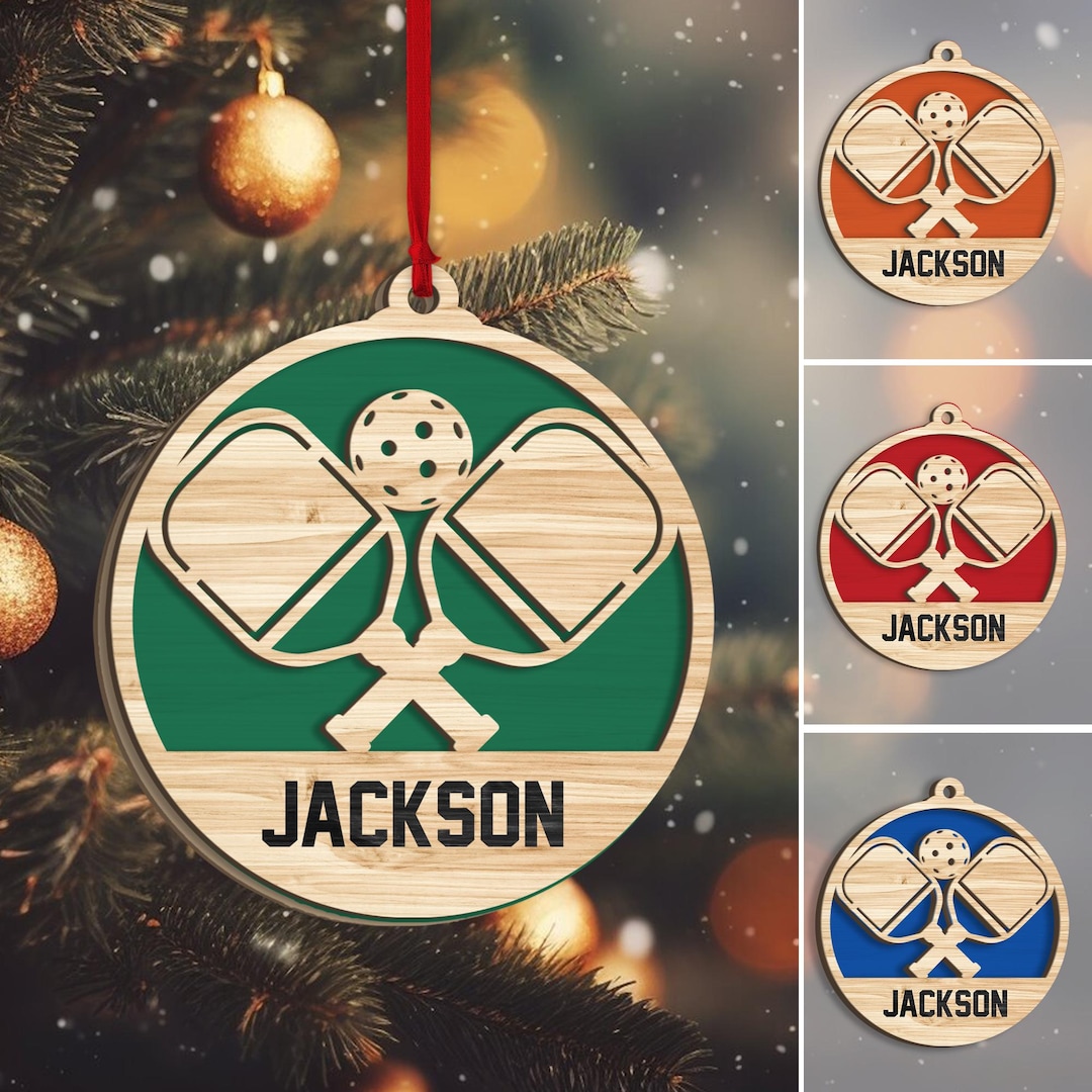 Personalized Pickleball Layered Wood Ornament, Custom Pickleball ...