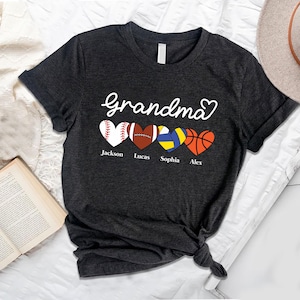 Personalized Sports Grandma T-shirt, Sports Mom Shirts, Custom Kid's ...