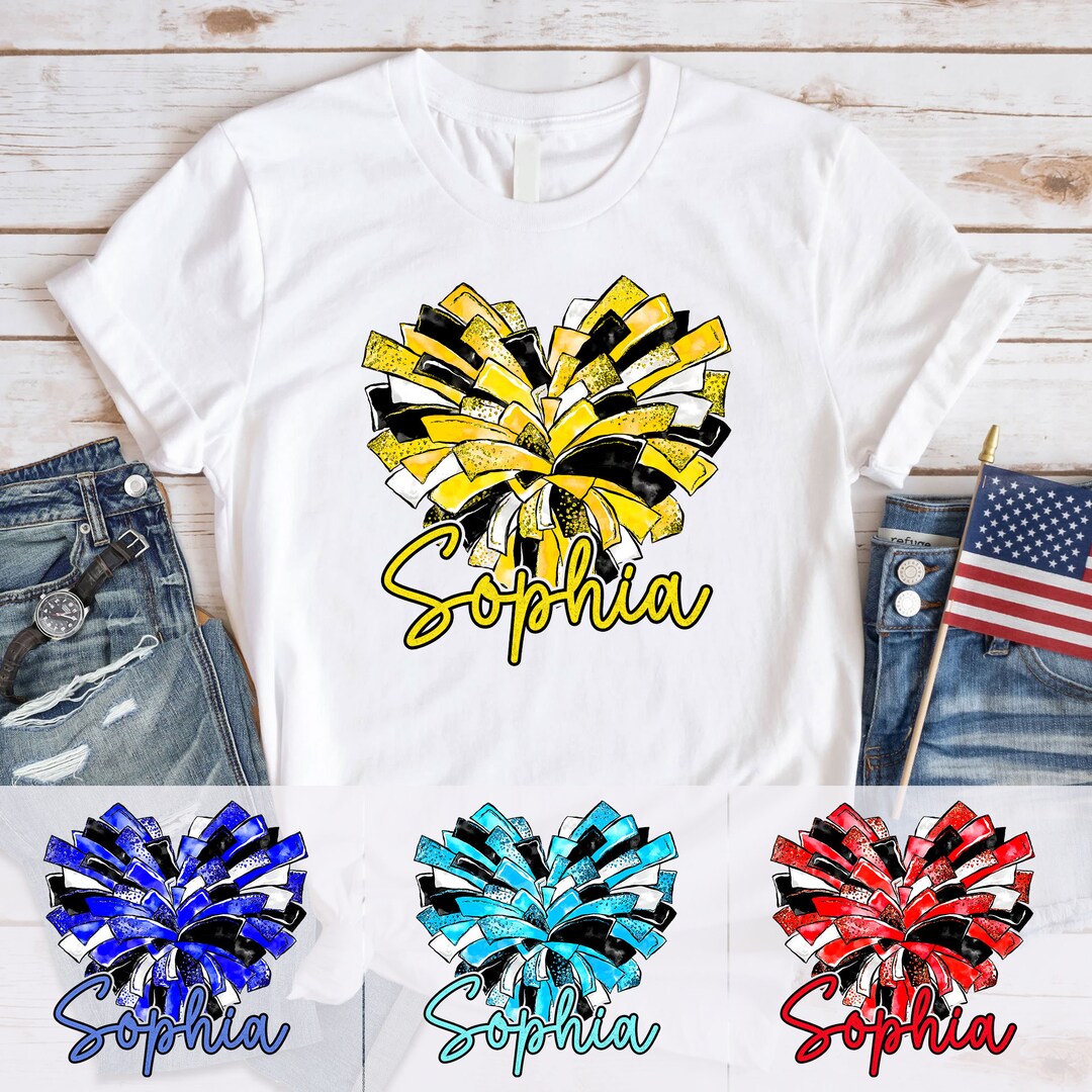 Personalized Cheerleading T-shirt, Cheer Mom Shirt, Custom Name Shirts ...