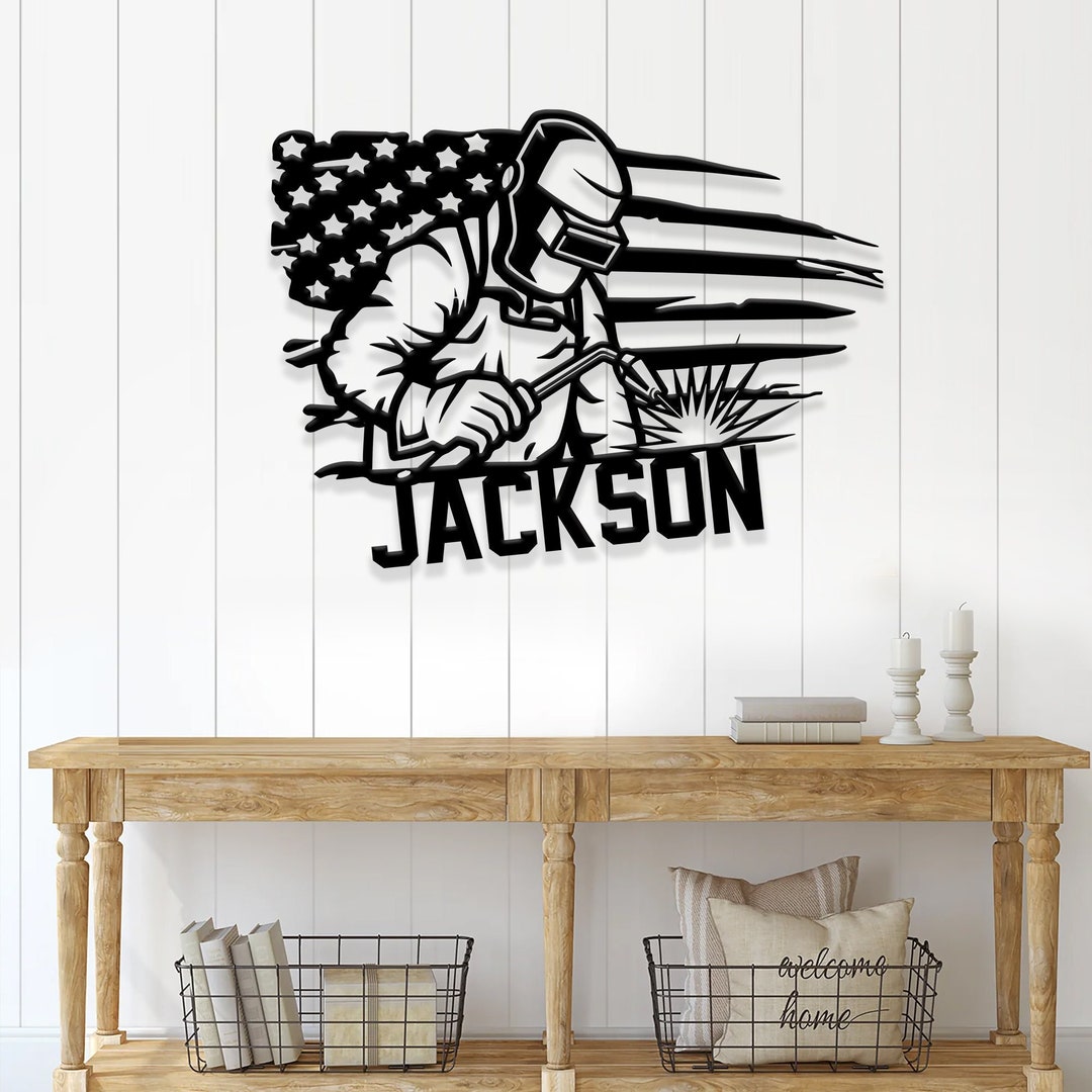 Personalized Welder Metal Sign, Welder Sign, Custom Name Room Sign ...
