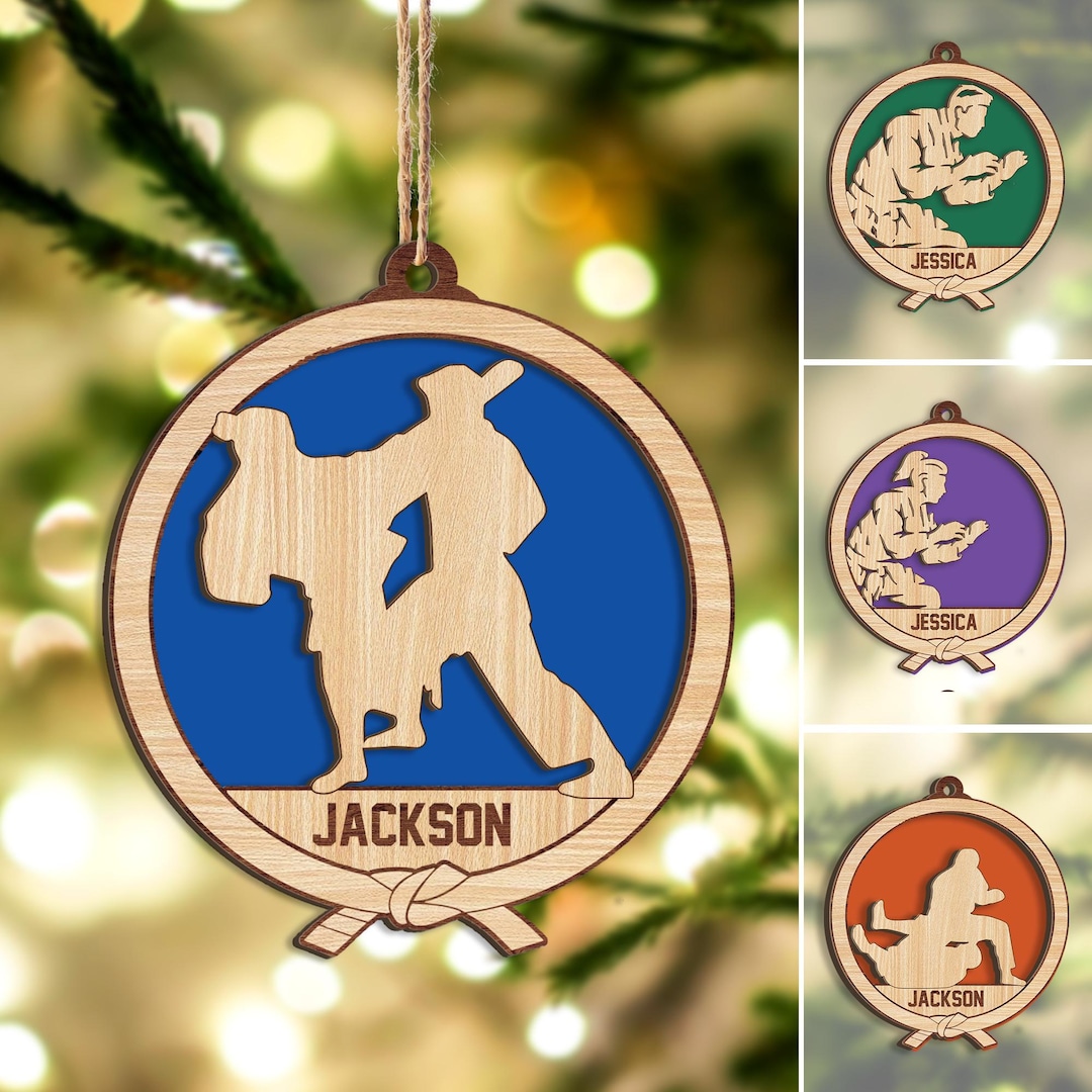 Personalized Jiu Jitsu Layered Wood Ornament, Custom Jiu Jitsu ...