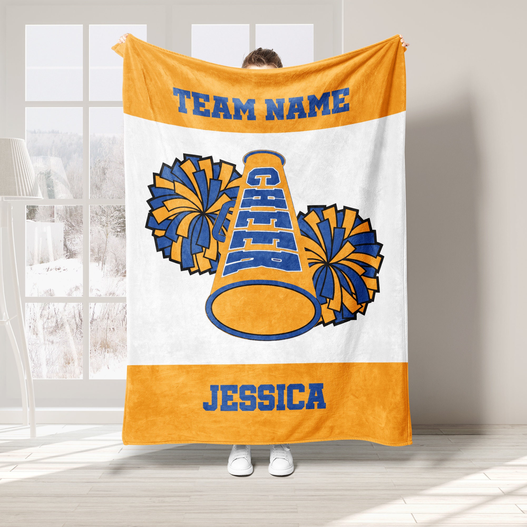 Personalized Cheerleading Blanket, Custom Name Soft Cozy Sherpa Fleece ...