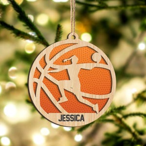Personalized Basketball Layered Wood Ornament, Custom Basketball ...
