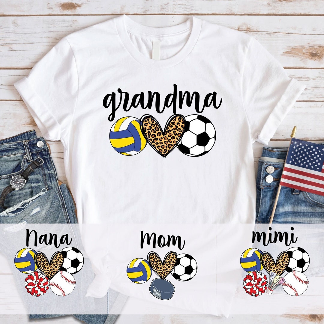 Personalized Sports Grandma T-shirt, Sports Mom Shirts, Custom Name ...