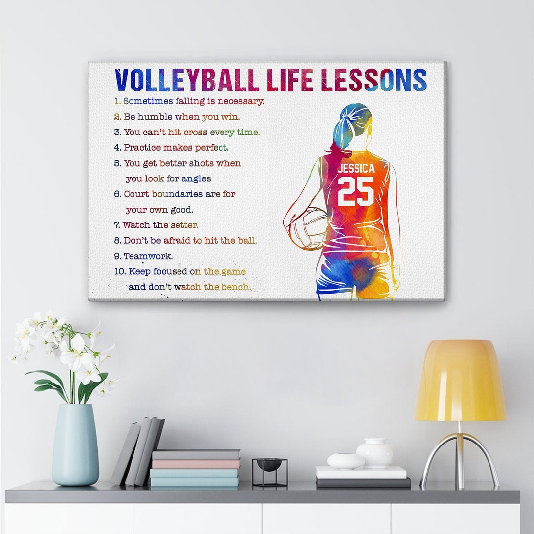 Personalized Volleyball Poster/canvas, Volleyball Life Lessons Wall Art ...