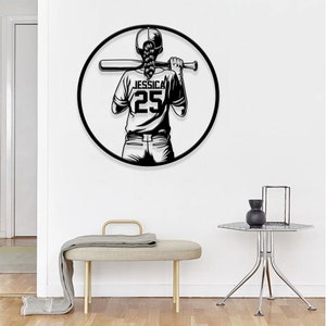 Personalized Softball Metal Sign, Softball Sign, Custom Name Number ...