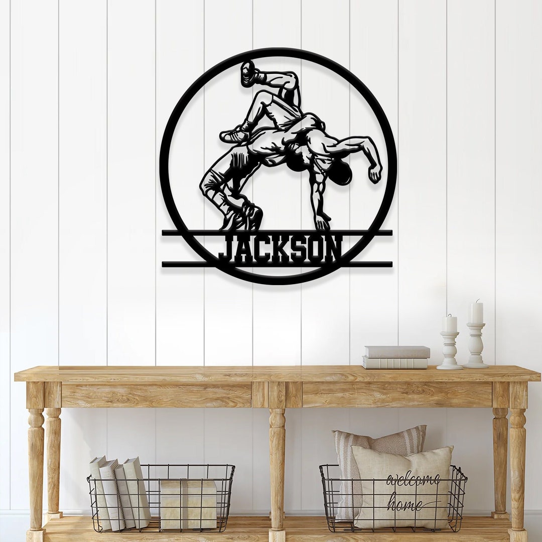 Personalized Wrestling Metal Sign, Wrestling Sign, Custom Name Room ...