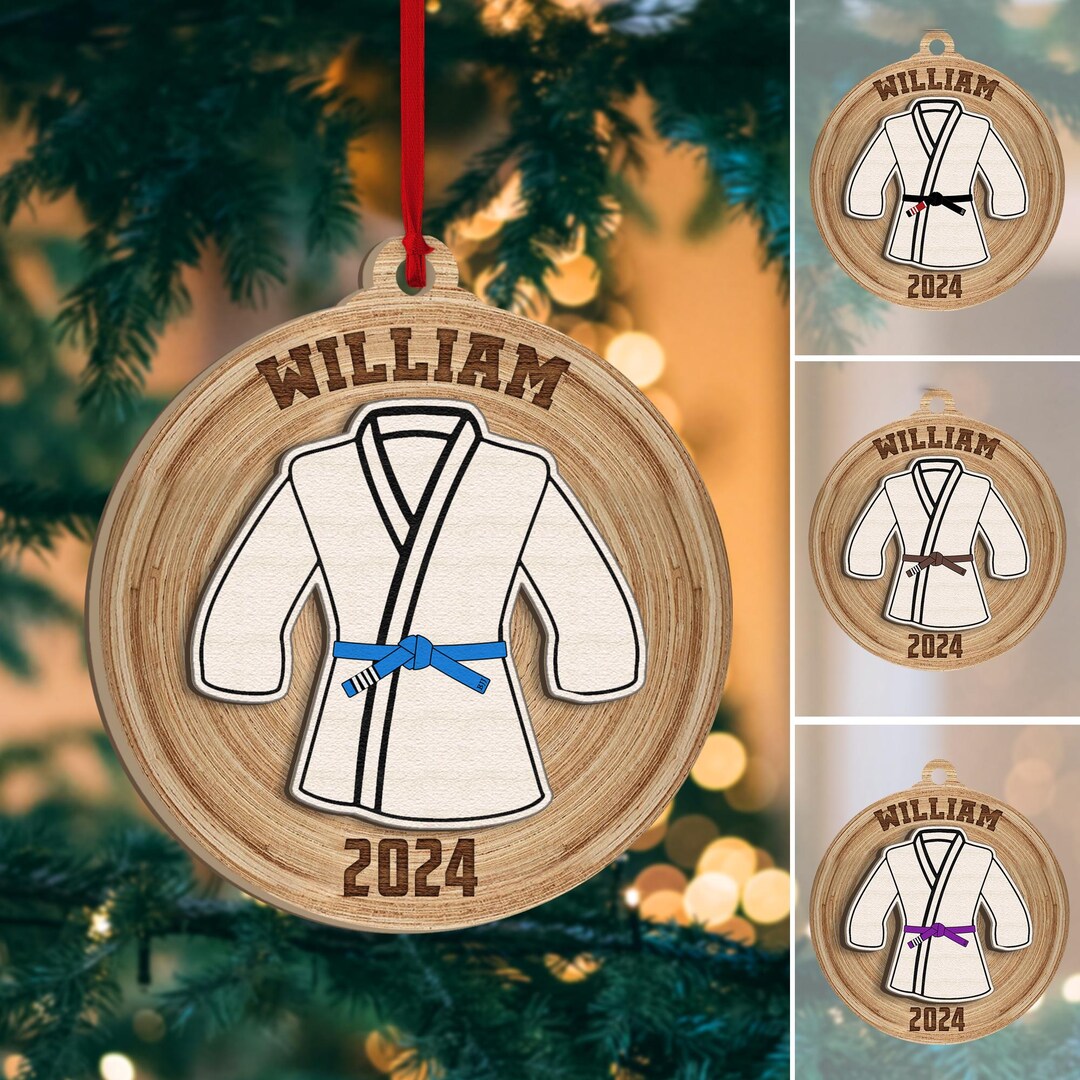 Personalized Jiu Jitsu Layered Wood Ornament, Custom Jiu Jitsu ...