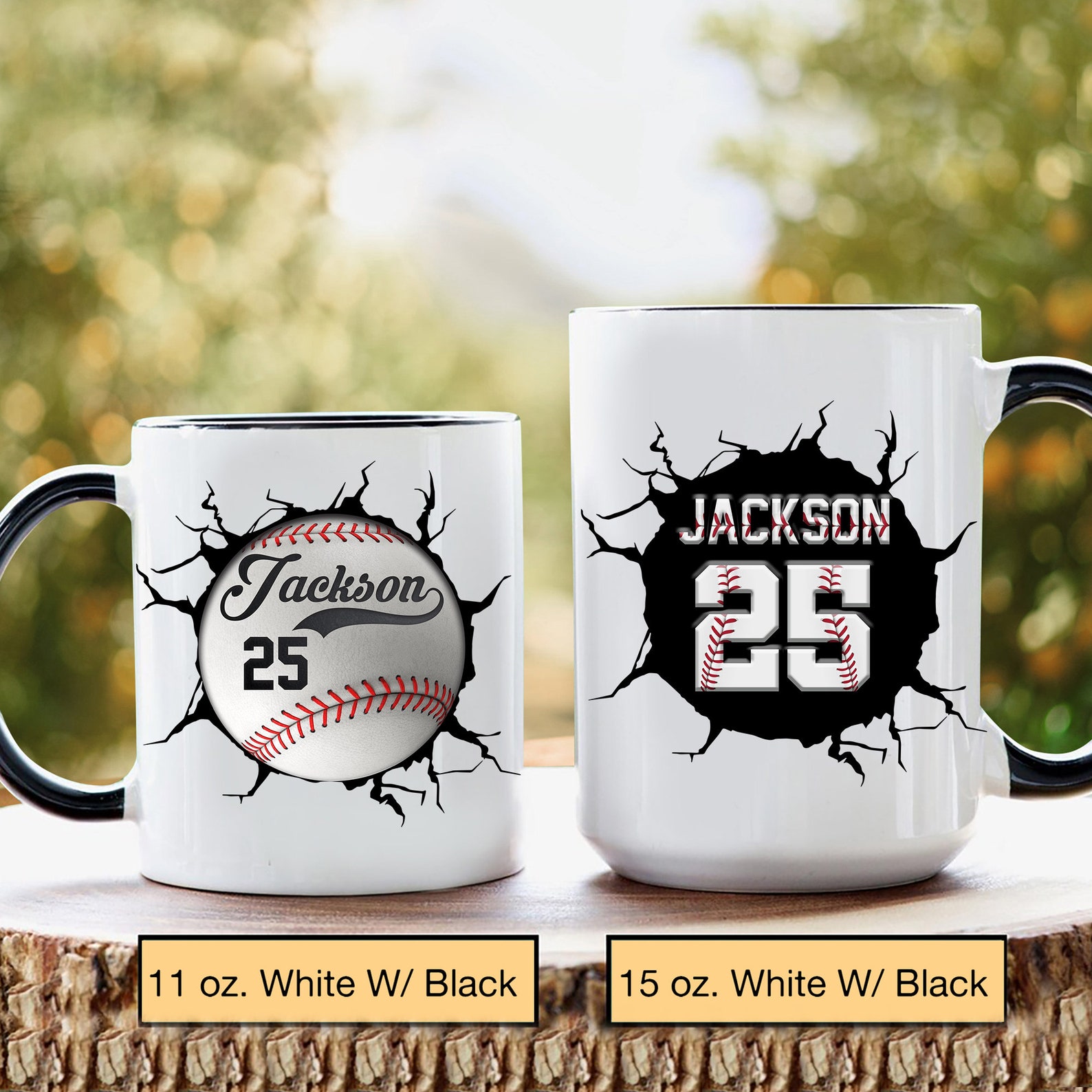 Personalized Baseball Mug, Baseball Coffee Mug, Custom Name Number ...