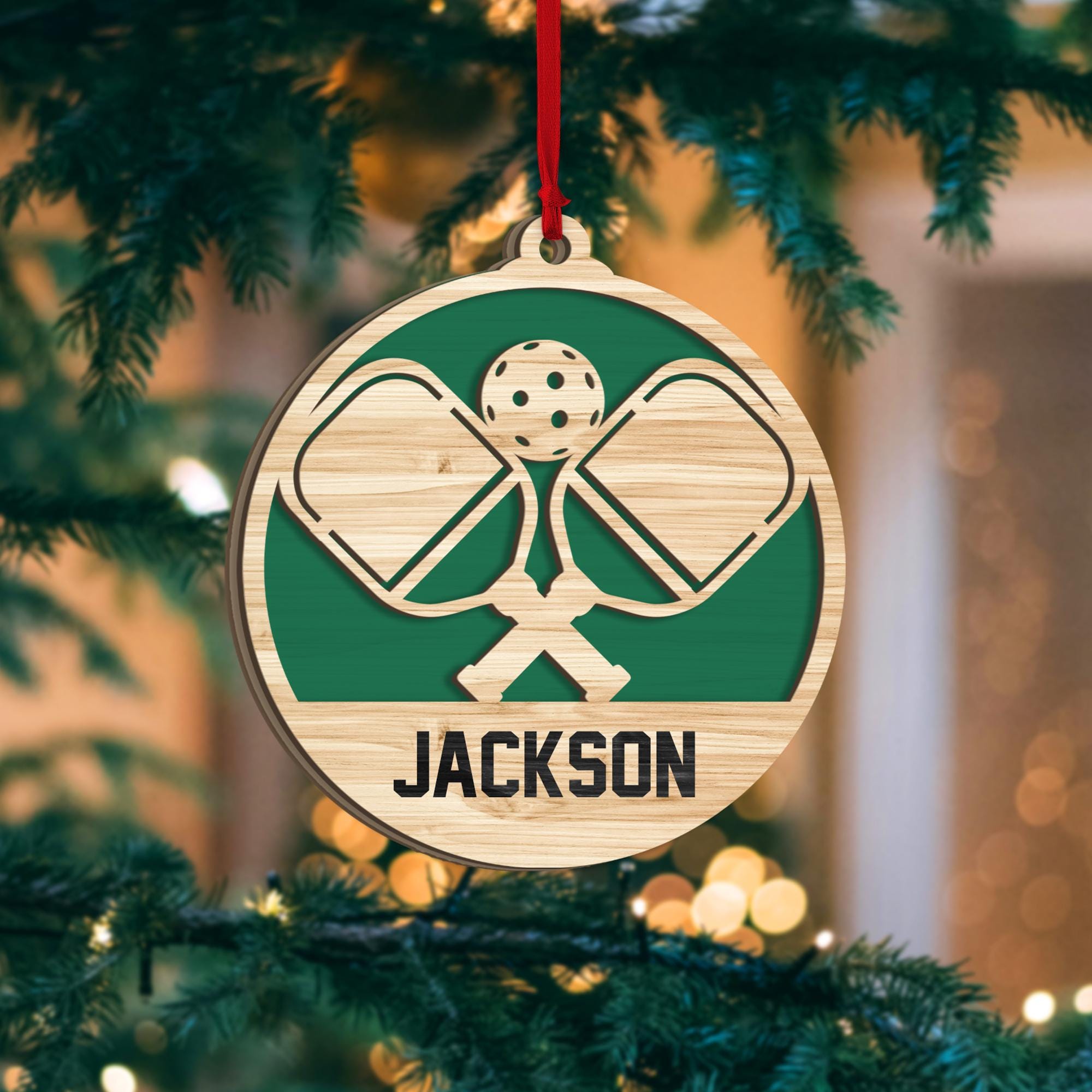 Personalized Pickleball Layered Wood Ornament, Custom Pickleball ...
