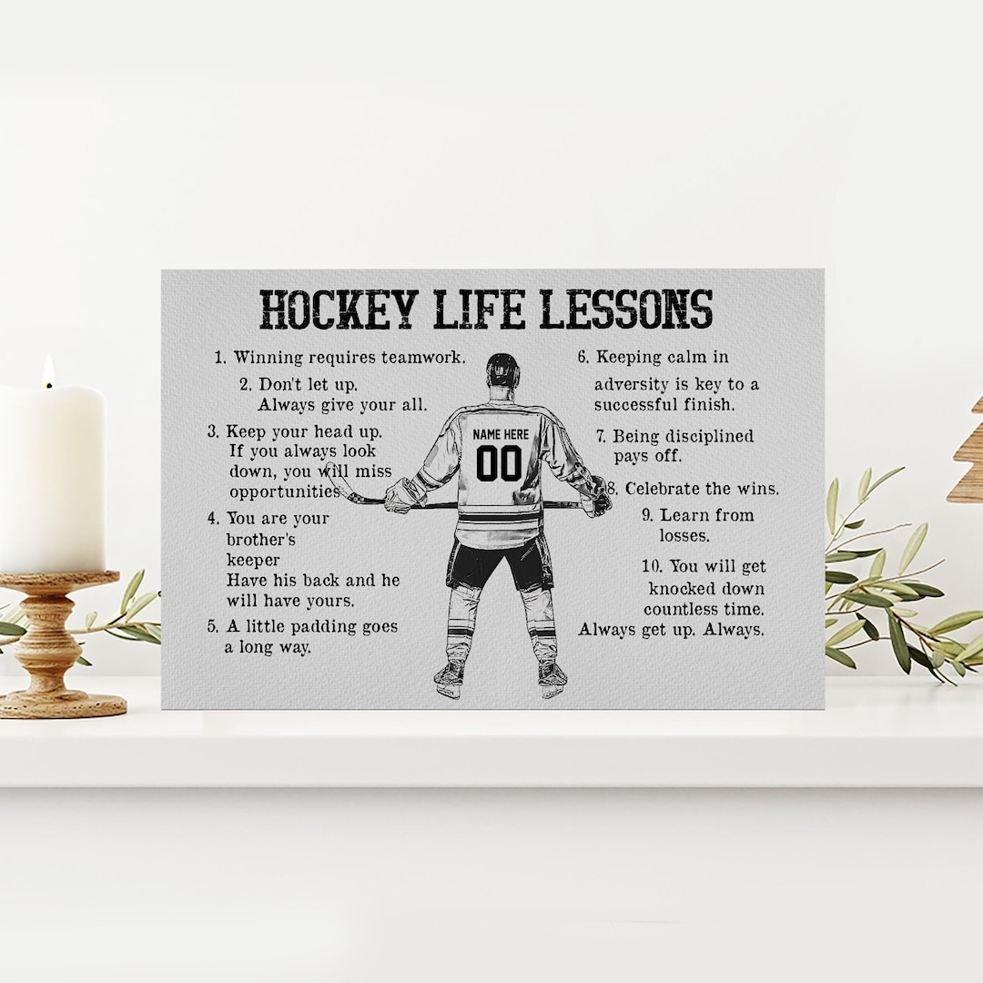 Personalized Hockey Poster/canvas, Hockey Life Lessons Wall Art Print ...