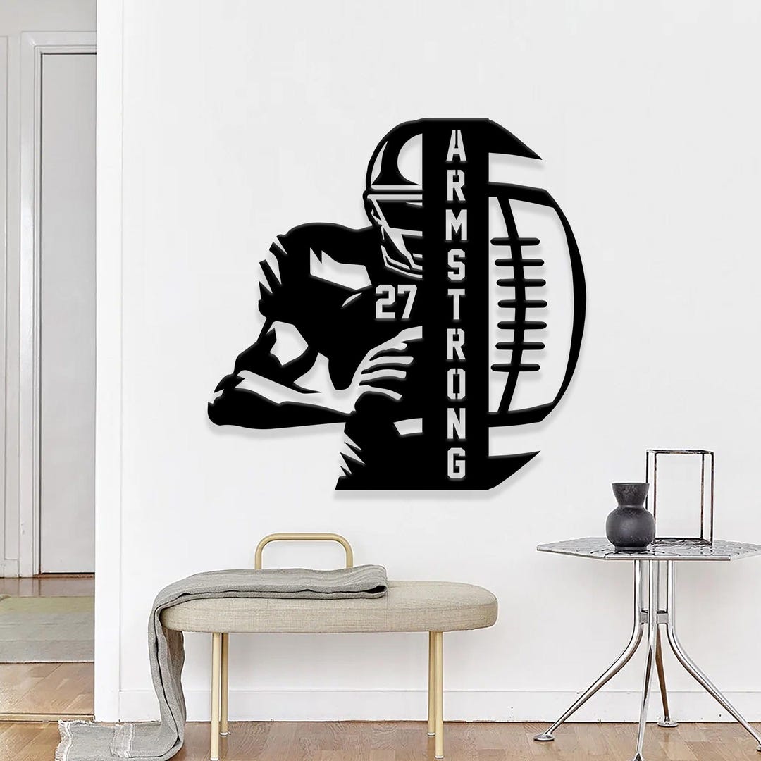 Personalized Football Metal Sign, American Football Sign, Custom Name ...