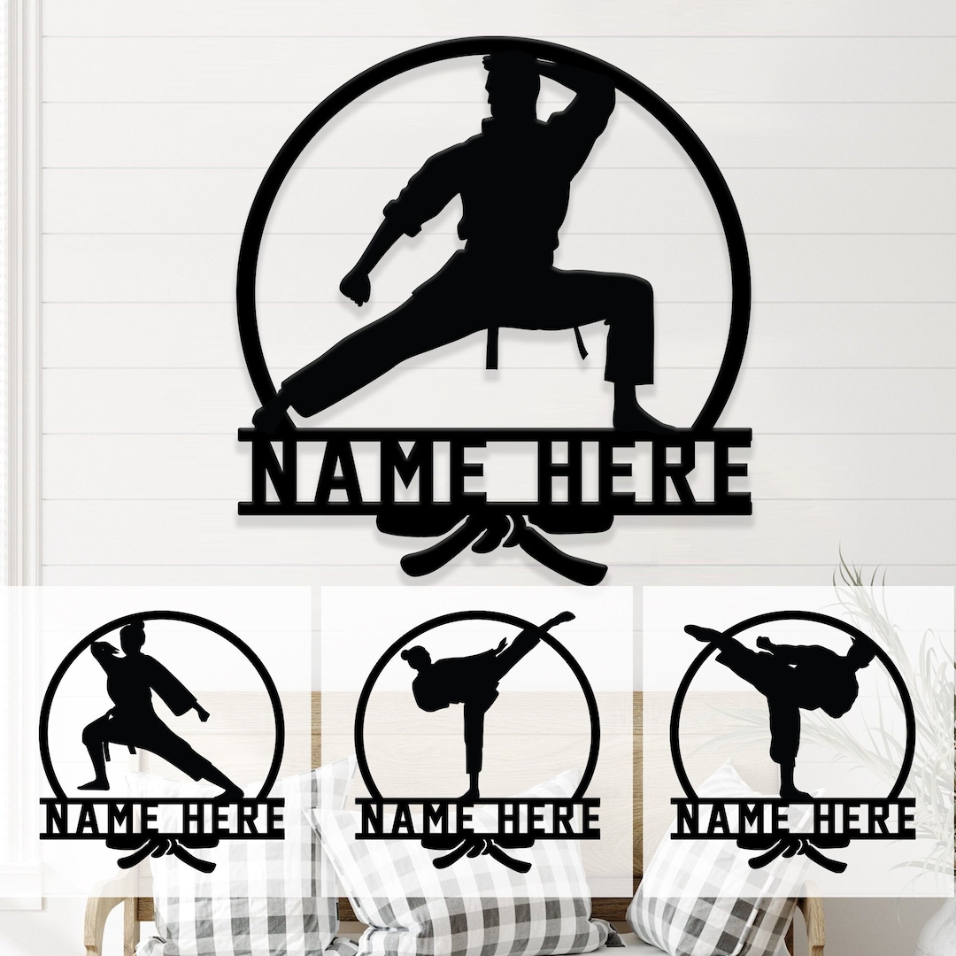Personalized Karate Metal Sign, Karate Sign, Custom Name Room Sign ...