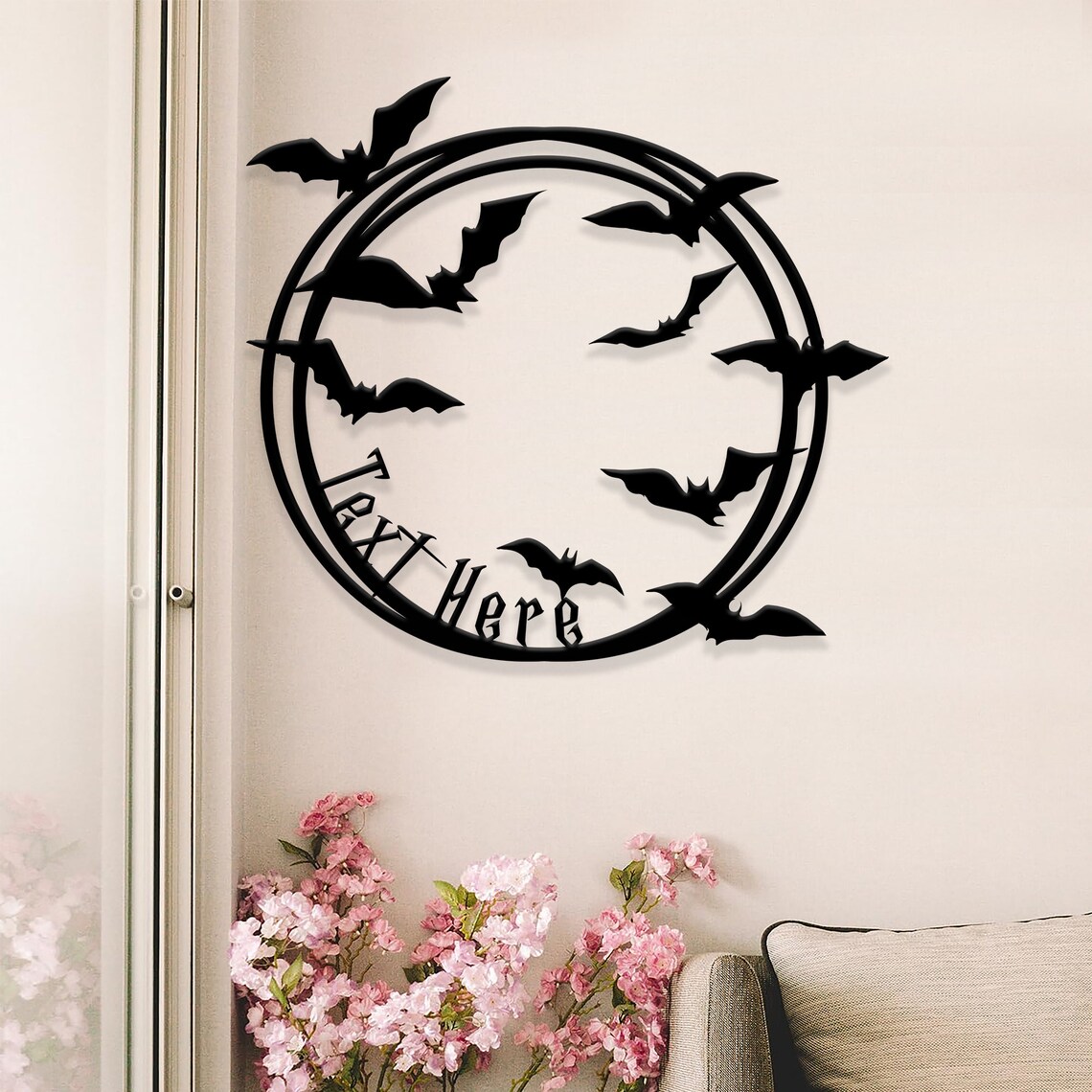 Personalized Bat Metal Sign, Halloween Bat Sign, Custom Name Room Sign ...