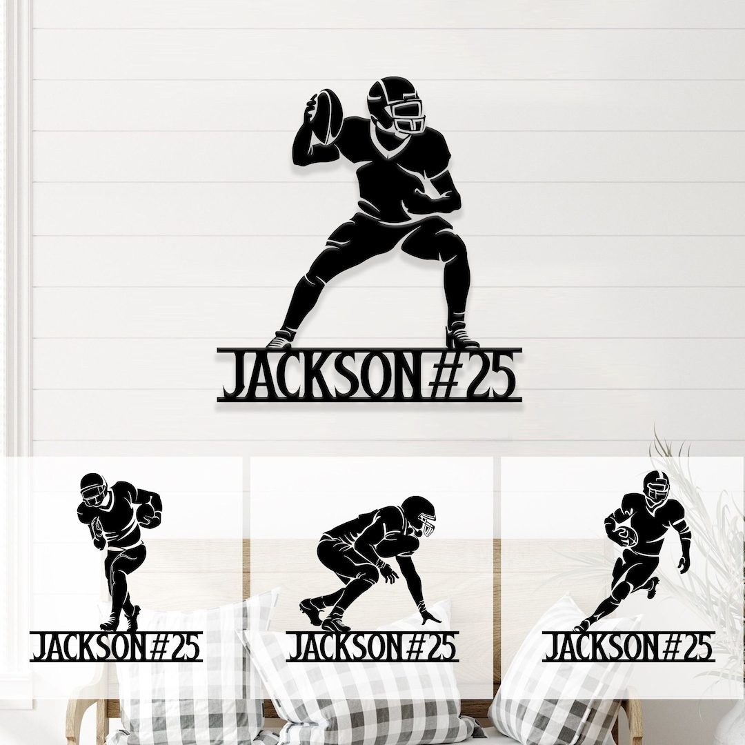 Personalized Football Metal Sign, American Football Sign, Custom Name ...