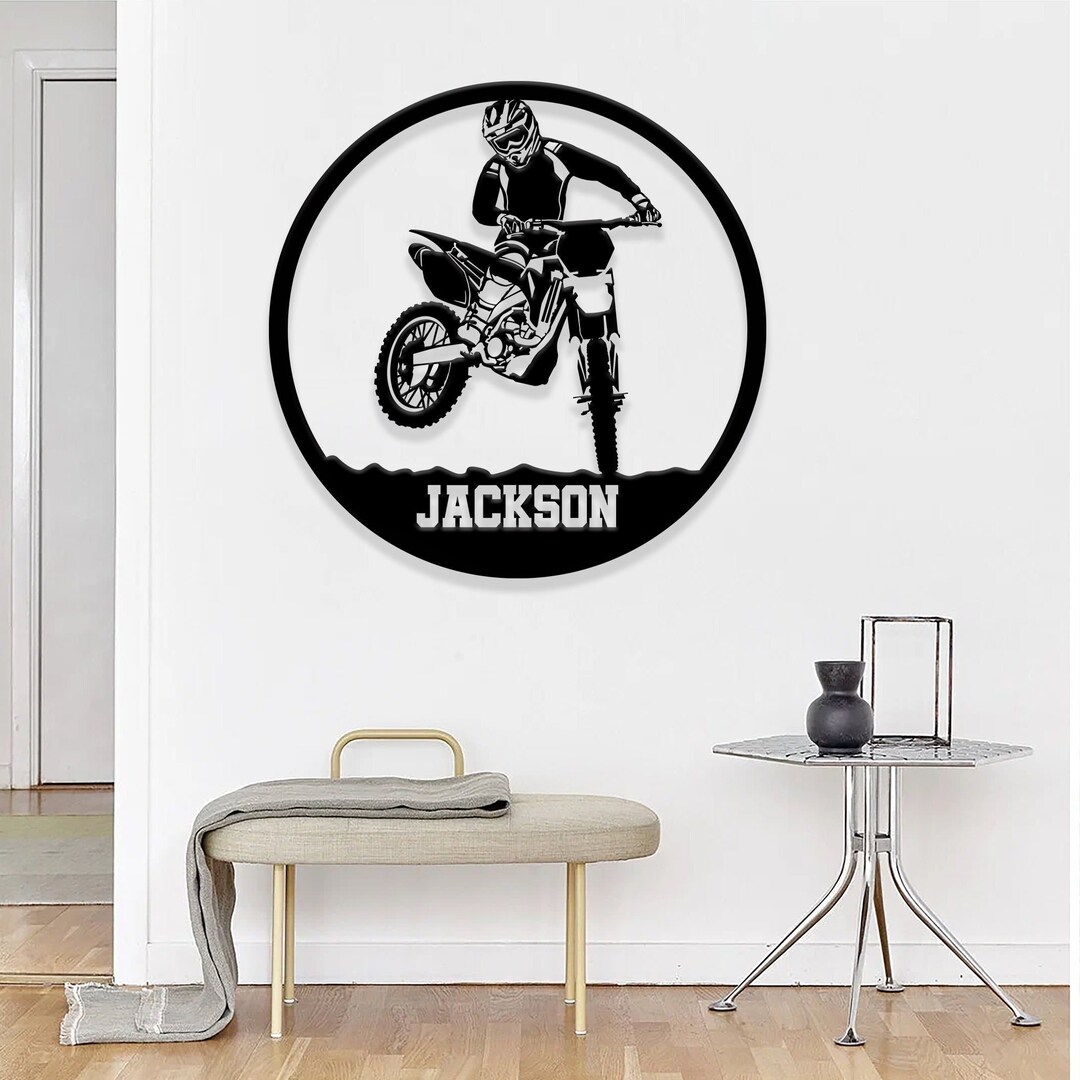 Personalized Motocross Metal Sign, Motocross Sign, Custom Name Room ...