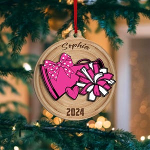 Personalized Cheerleading Layered Wood Ornament, Custom Cheer Christmas ...