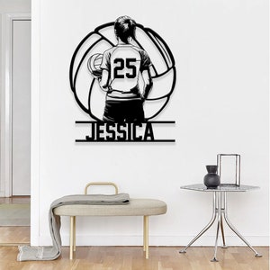 Personalized Volleyball Metal Sign, Volleyball Sign, Custom Name Number ...