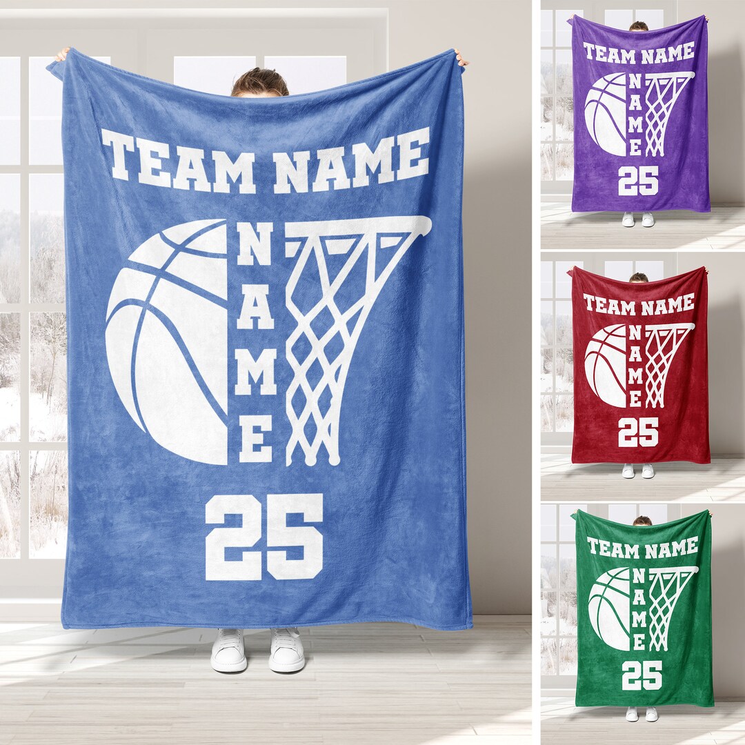 Personalized Basketball Blanket, Custom Name Number Soft Cozy Sherpa ...