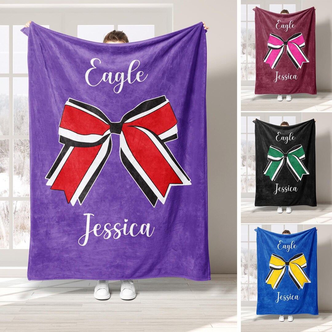 Personalized Cheerleading Blanket, Custom Name Soft Cozy Sherpa Fleece ...