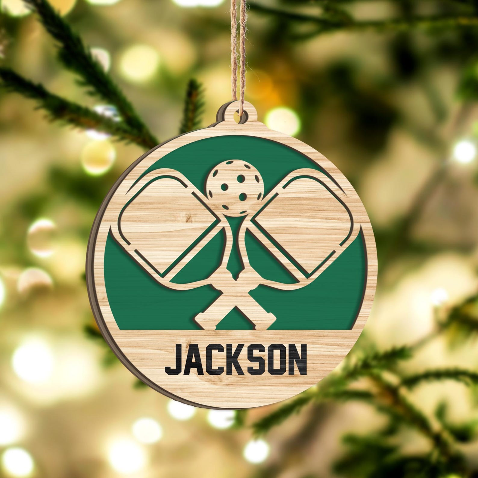 Personalized Pickleball Layered Wood Ornament, Custom Pickleball ...