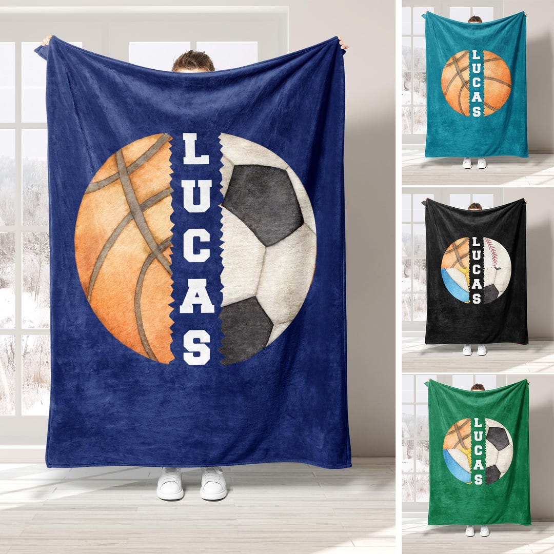 Personalized Sports Blanket, Multiple Sport Blanket, Custom Name Soft ...