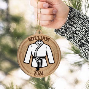 Personalized Karate Layered Wood Ornament, Custom Karate Christmas Tree ...
