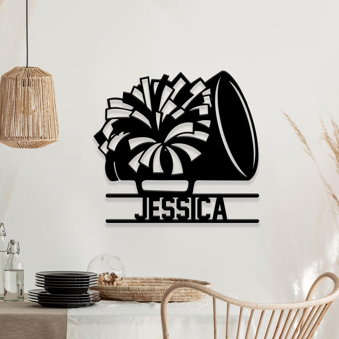 Personalized Cheerleading Metal Sign, Cheer Sign, Custom Name Room Sign ...