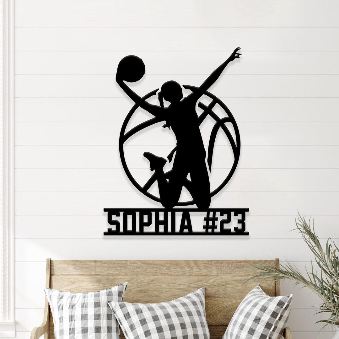 Personalized Basketball Metal Sign, Basketball Sign, Custom Name Room ...