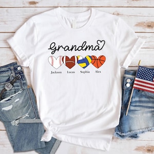 Personalized Sports Grandma T-shirt, Sports Mom Shirts, Custom Kid's ...
