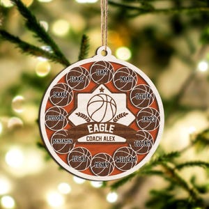 Personalized Basketball Layered Wood Ornament, Custom Basketball ...
