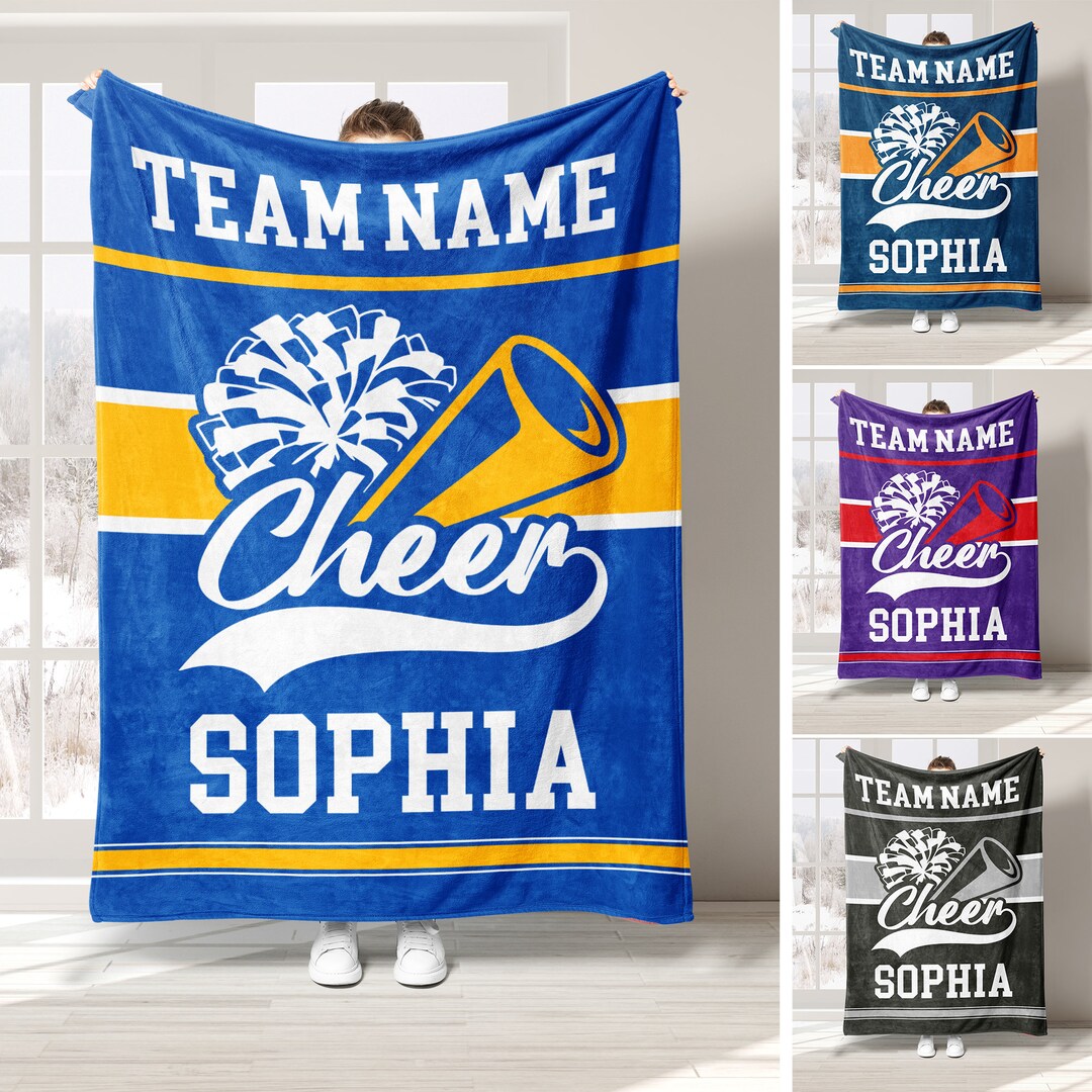 Personalized Cheerleading Blanket, Custom Name Soft Cozy Sherpa Fleece ...