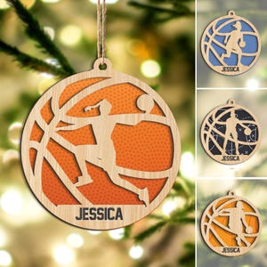 Personalized Basketball Layered Wood Ornament, Custom Basketball ...