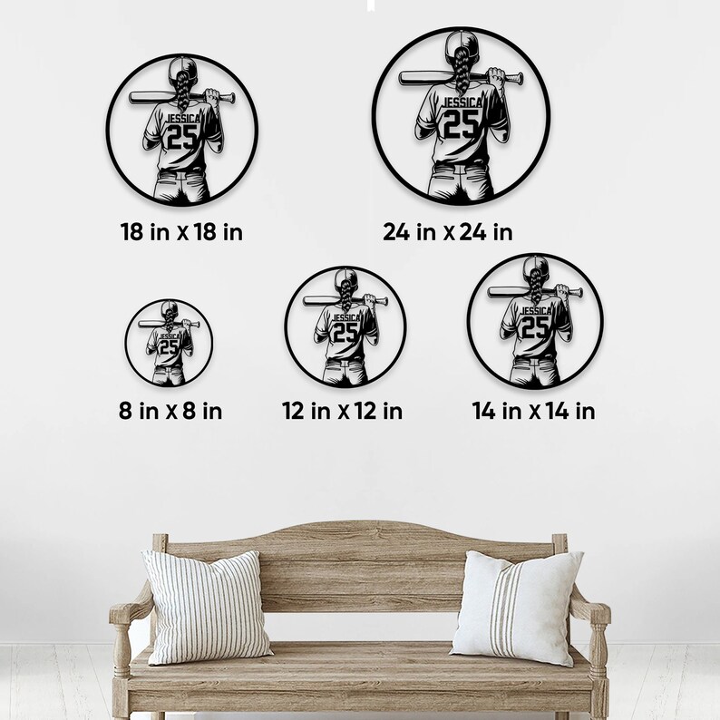 Personalized Softball Metal Sign, Softball Sign, Custom Name Number ...