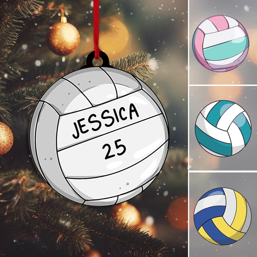 Personalized Volleyball Flat 2D Ornament, Custom Volleyball Christmas ...