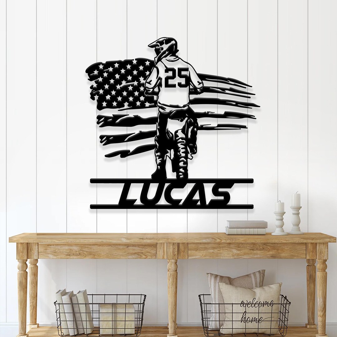 Personalized Motocross Metal Sign, Motocross Sign, Custom Name Room ...
