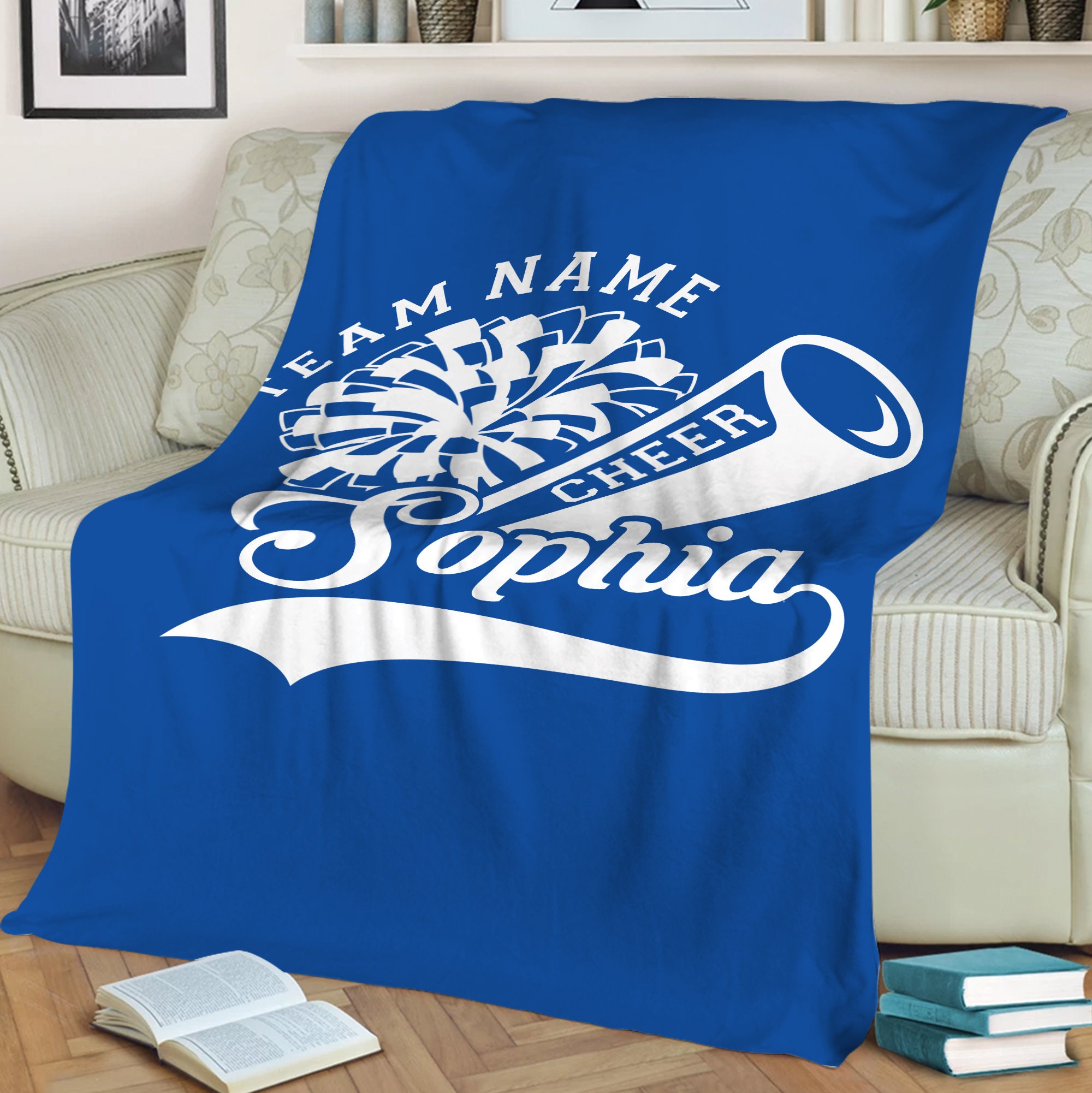 Personalized Cheerleading Blanket, Custom Name Soft Cozy Sherpa Fleece ...