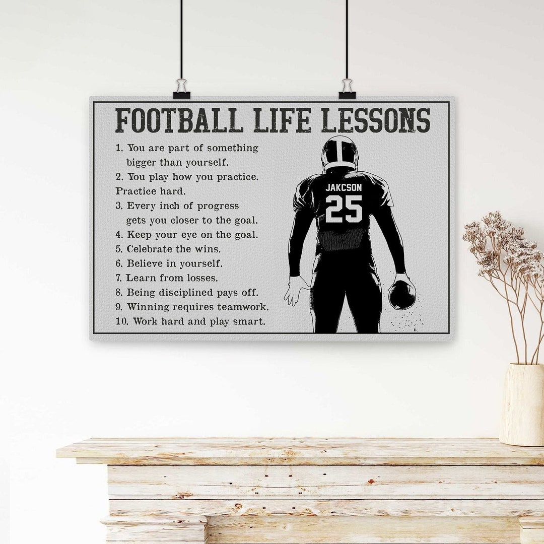 Personalized Football Poster/canvas, Football Life Lessons Wall Art ...