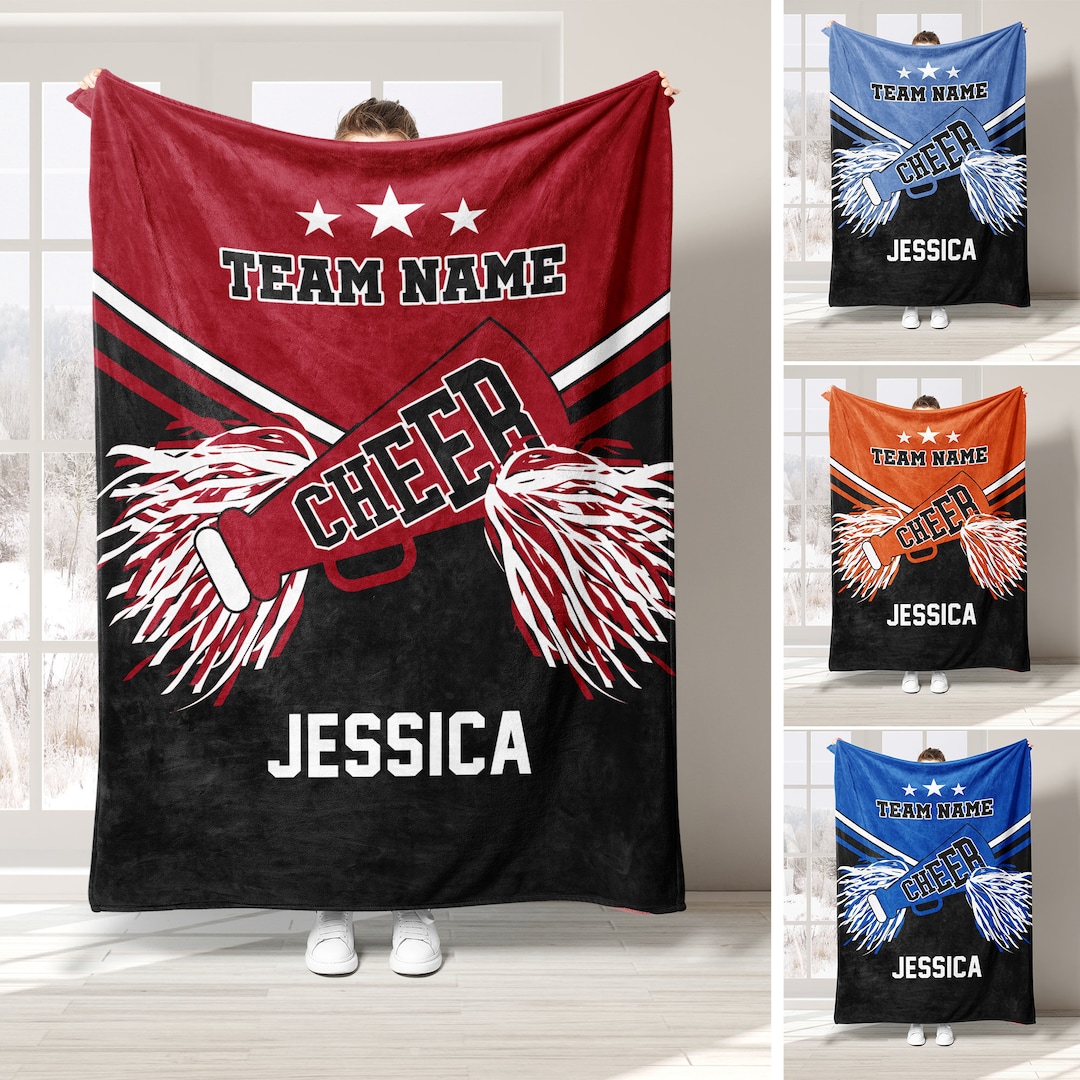 Personalized Cheerleading Blanket, Custom Name Soft Cozy Sherpa Fleece ...