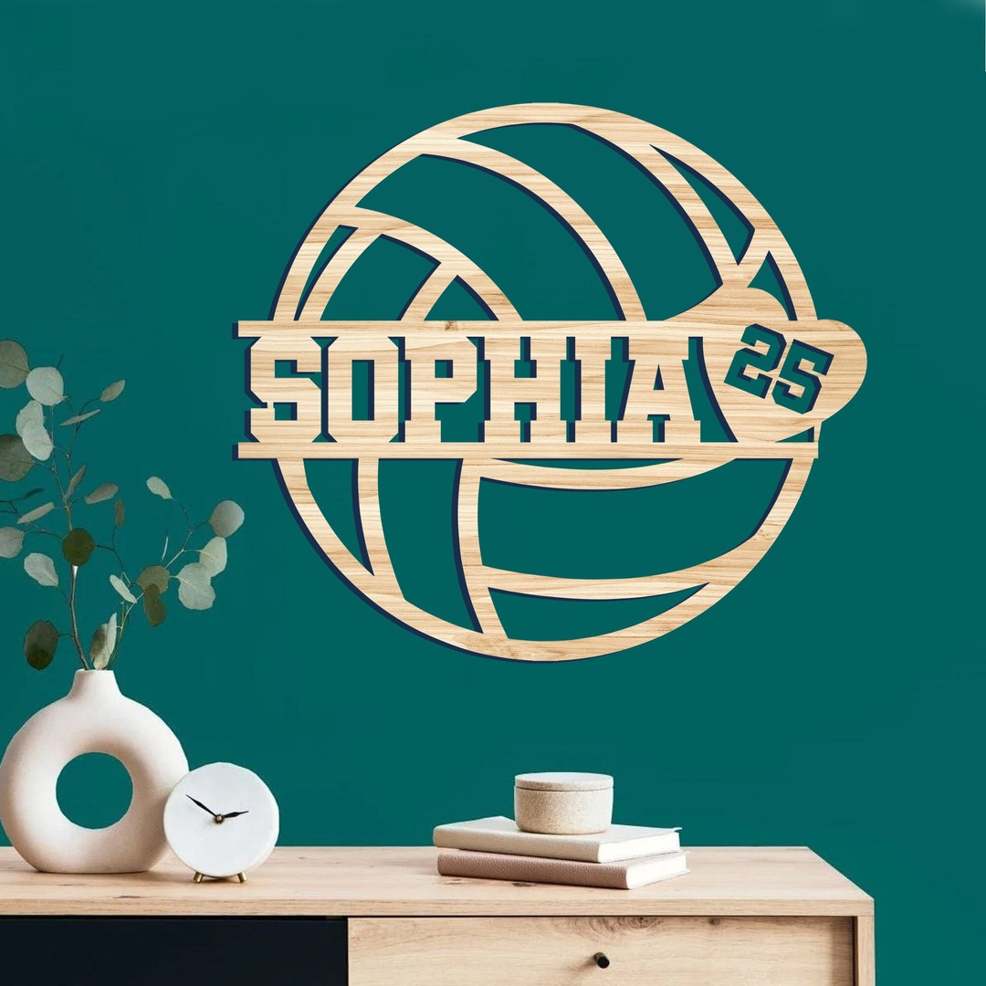 Personalized Volleyball Wood Sign, Volleyball Sign, Custom Name Number ...