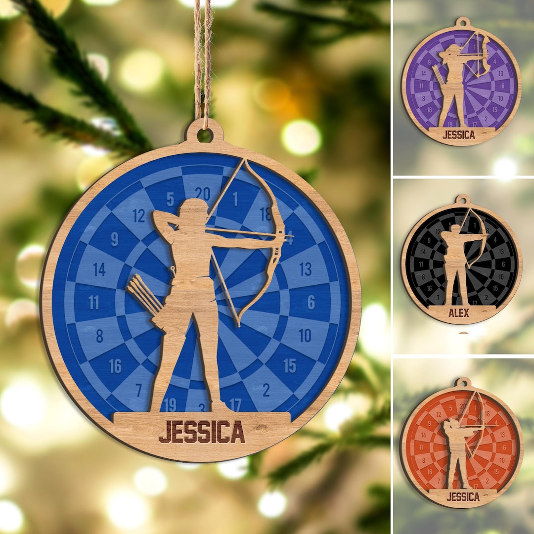Personalized Archery Layered Wood Ornament, Custom Archery Christmas ...