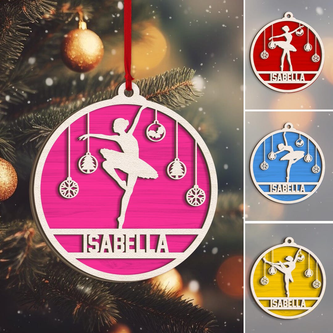 Personalized Ballet Layered Wood Ornament, Custom Ballet Christmas Tree ...