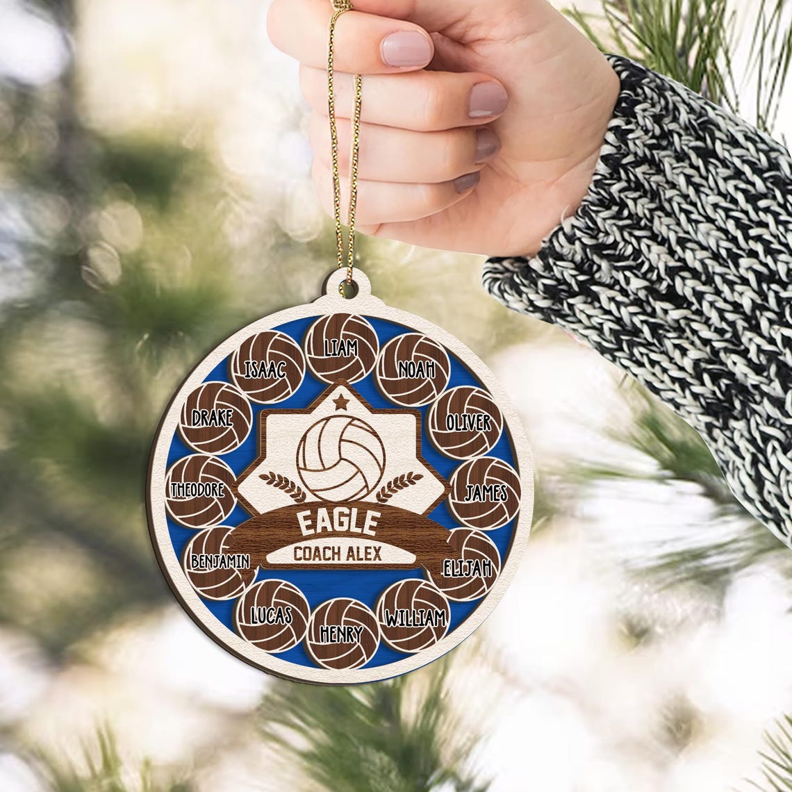 Personalized Volleyball Layered Wood Ornament, Custom Volleyball ...