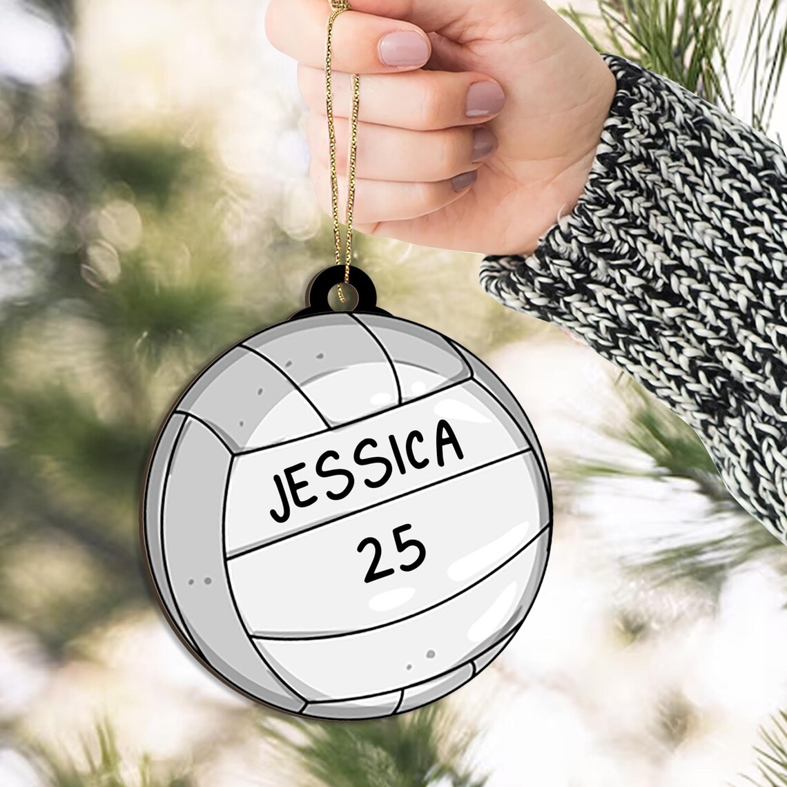 Personalized Volleyball Flat 2D Ornament, Custom Volleyball Christmas ...